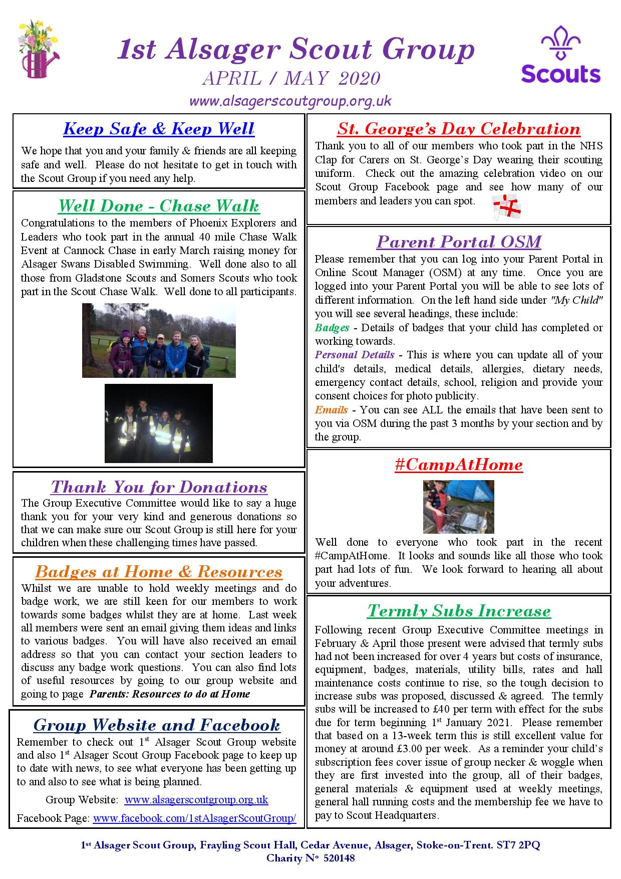 May Newsletter 2020 – Alsager Scout Group